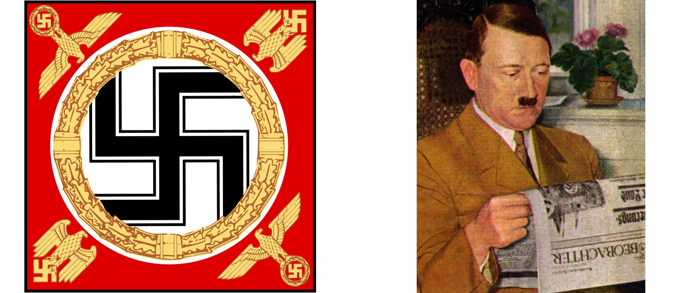 Fuhrer Standard with Fuhrer reading Volkisher Beobachter – Third Reich ...